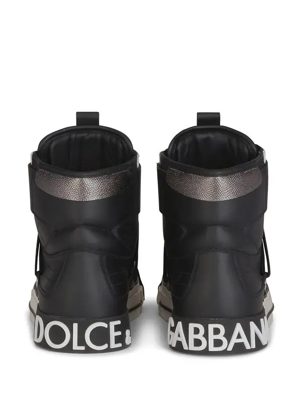 Dolce & Gabbana High-Top Lace-Up Sneakers In Black - 40% Off