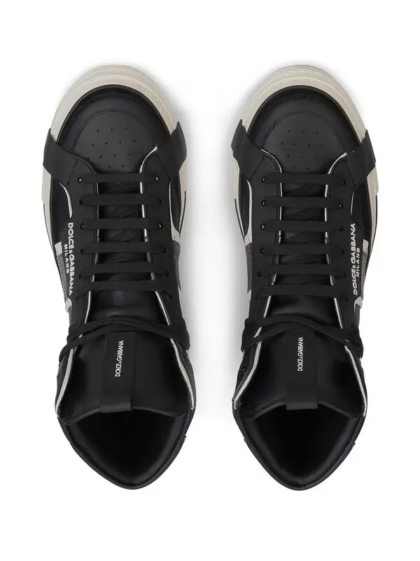 Dolce & Gabbana High-Top Lace-Up Sneakers In Black - 40% Off
