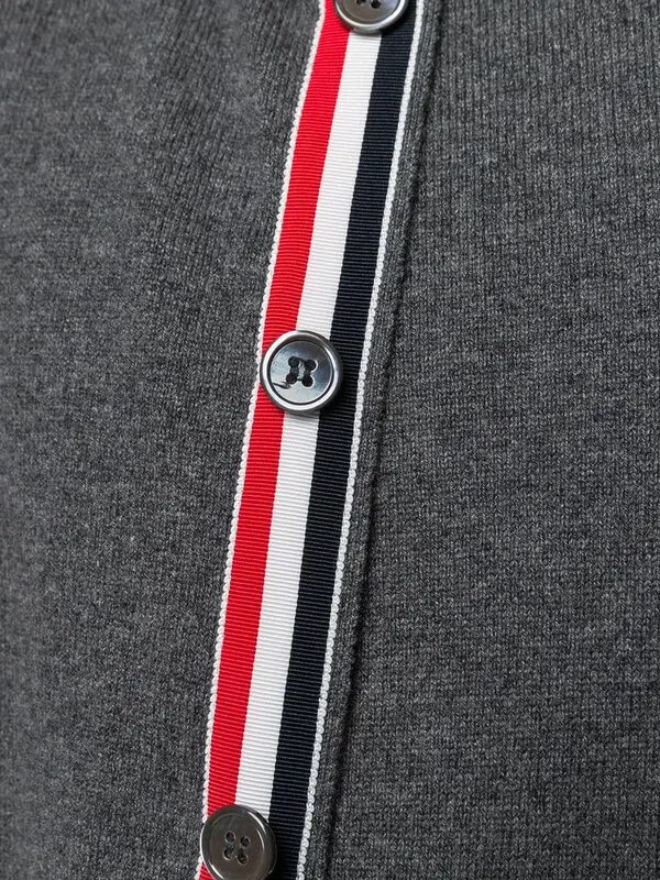 Thom Browne 4-bar Crew Neck Cardigan - Grey