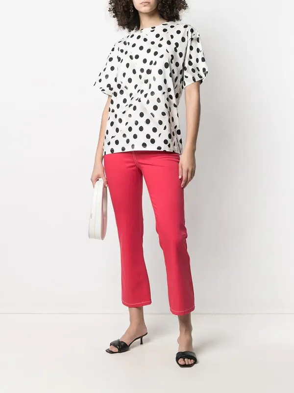 Moschino High-rise Flared Cotton Jeans - Pink