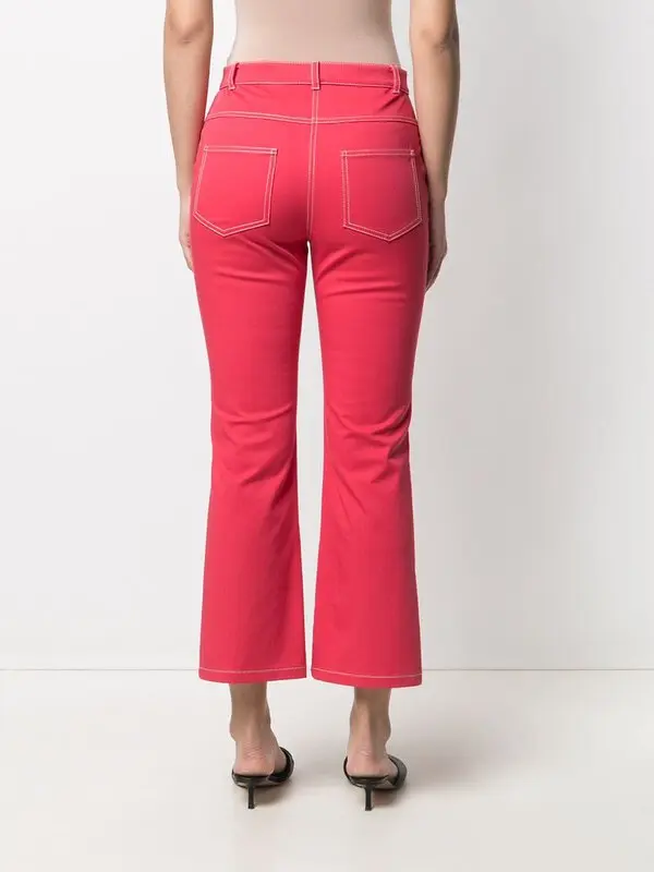 Moschino High-rise Flared Cotton Jeans - Pink