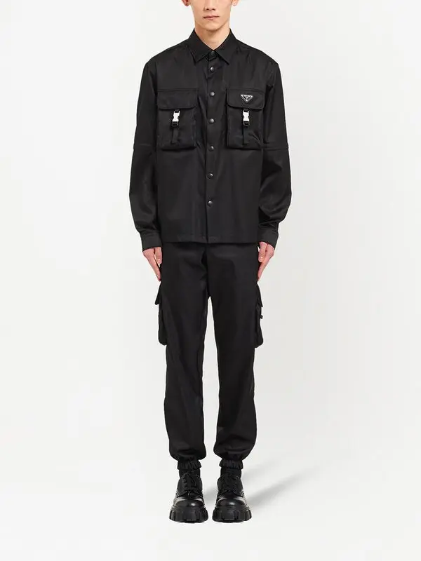 Prada Re-nylon Triangle-logo Shirt