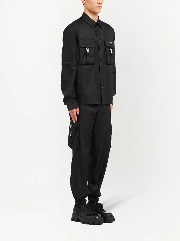 Prada Re-nylon Triangle-logo Shirt