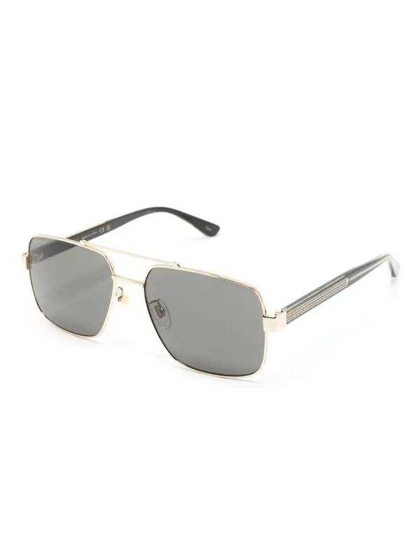 Gucci Web-stripe Pilot Sunglasses