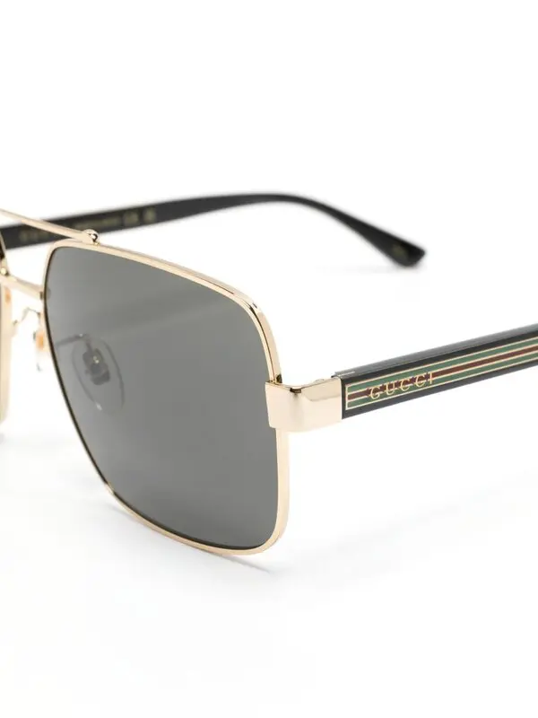 Gucci Web-stripe Pilot Sunglasses