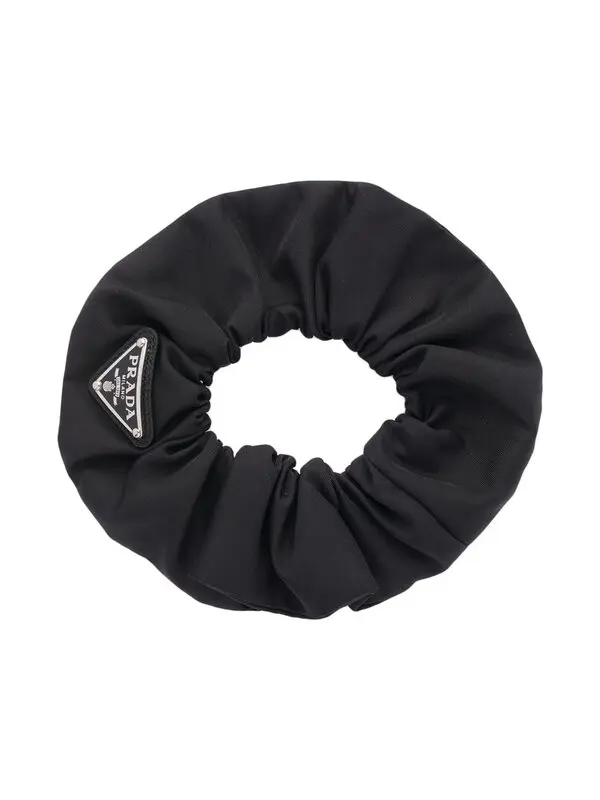Prada Triangle Logo Scrunchie - Black