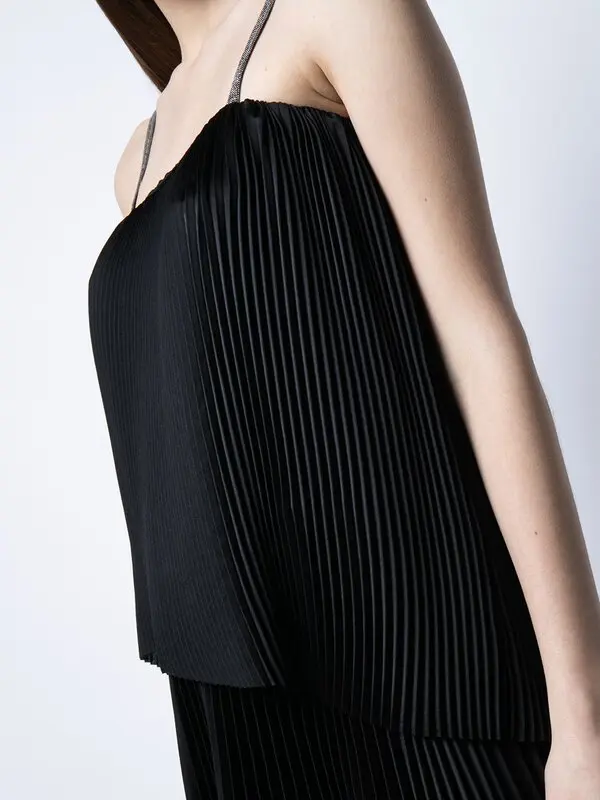 Fabiana Filippi Pleated Top With Metallic Trim