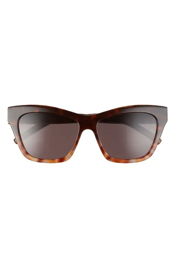 Saint Laurent 56mm Cat Eye Sunglasses - Havana/ Black  display picture 1