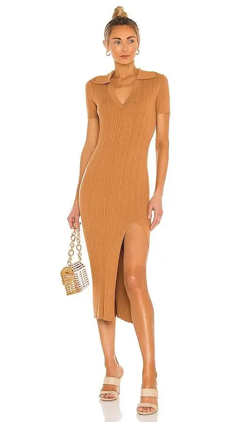 L'Academie Geneva Knit Dress In Nude In Camel - 30% Off | Editorialist
