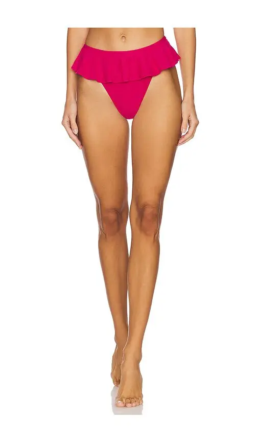 MONTCE Tamarindo Ruffle Bikini Bottom - Raspberry