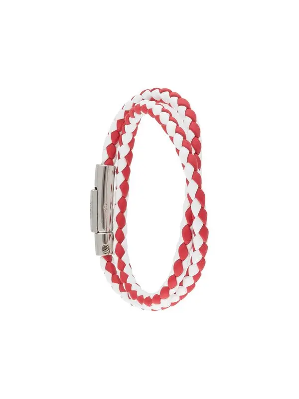 TOD'S Braided Leather Bracelet - Red