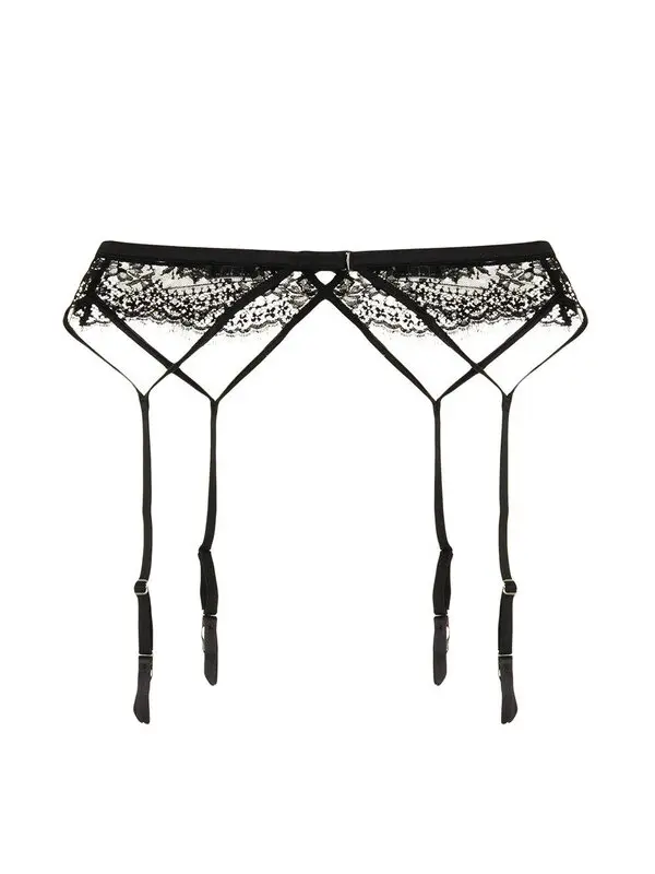 FLEUR DU MAL Frankie Lace Strappy Garter - Black