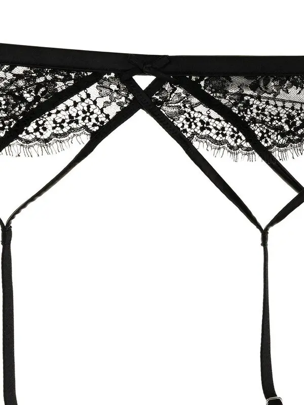 FLEUR DU MAL Frankie Lace Strappy Garter - Black