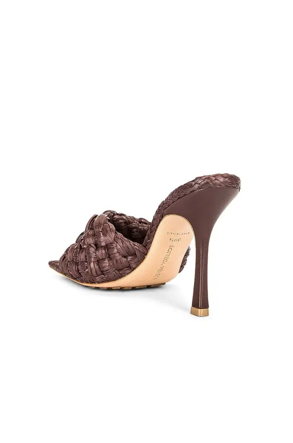 Bottega Veneta Raffia Stretch Mules - Bitter Chocolate