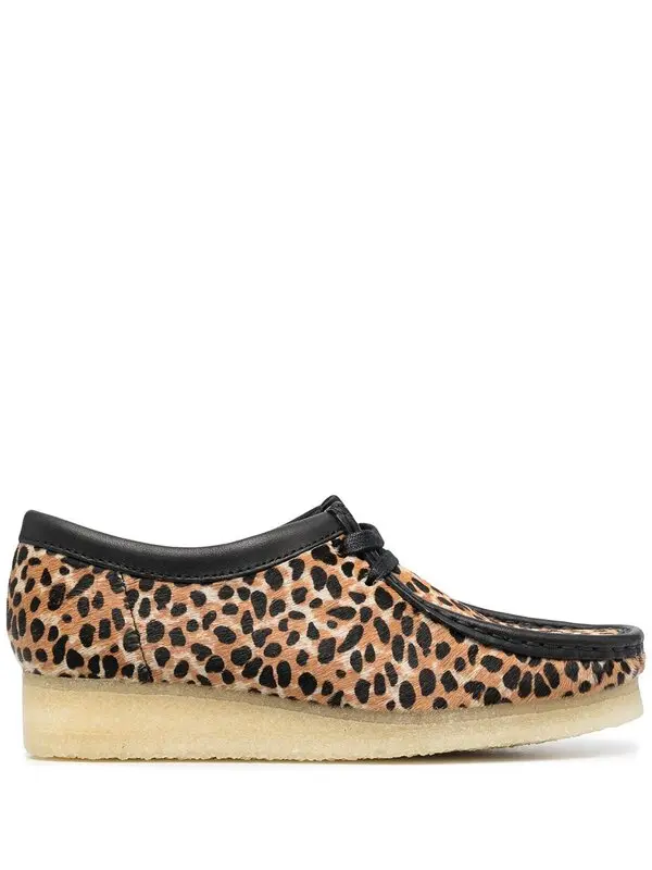 Clarks Wallabee Leopard-print Shoes - Brown