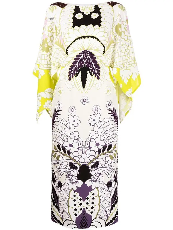 Valentino Garavani Tropical Word Arazzo Kaftan Dress