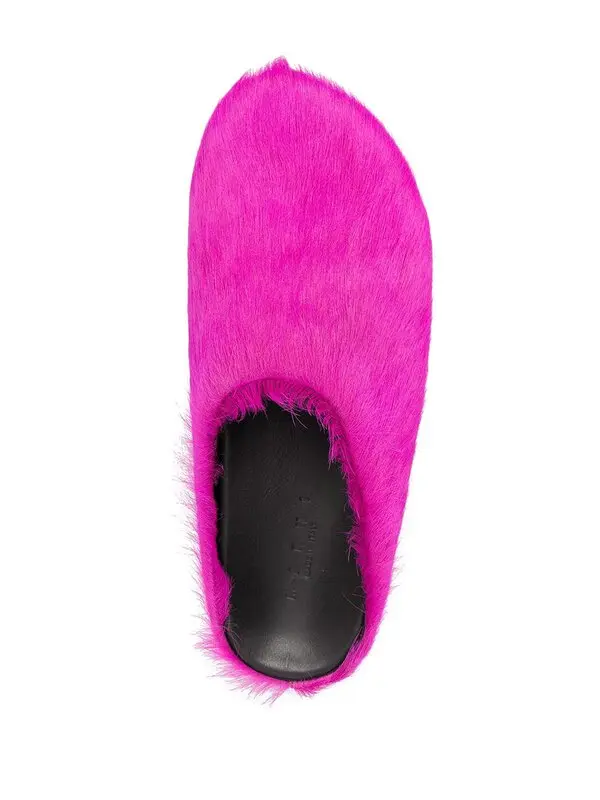 Marni Fussbet Calf-hair Sabot Mules - Pink