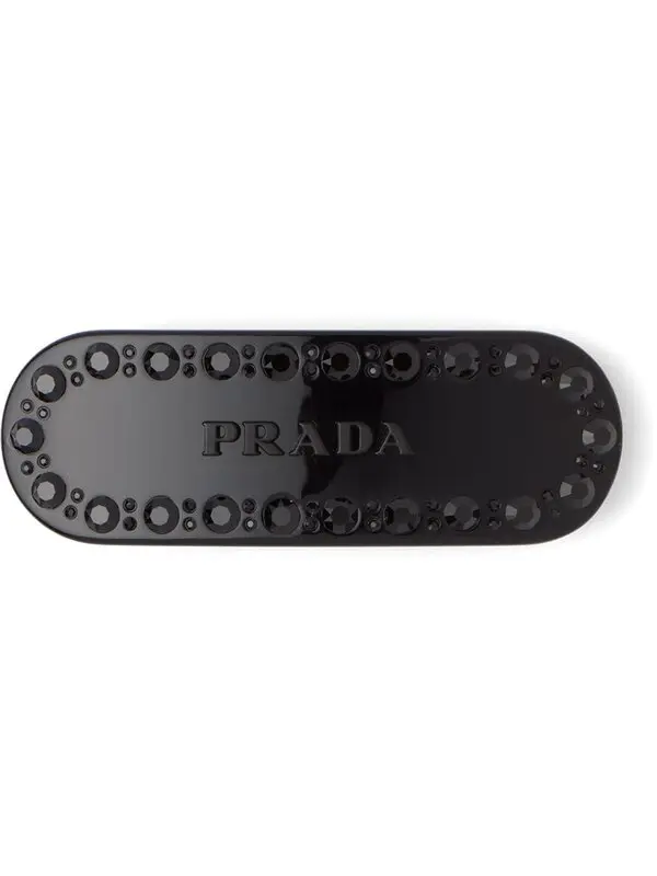 Prada Crystal-embellished Hair Clip - Black