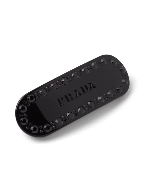 Prada Crystal-embellished Hair Clip - Black