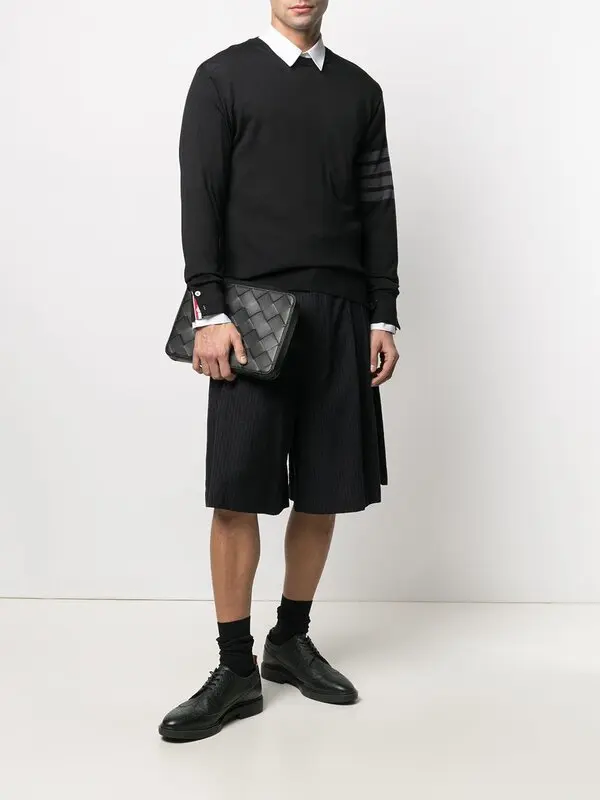 Thom Browne Merino Wool 4-bar Crewneck Pullover