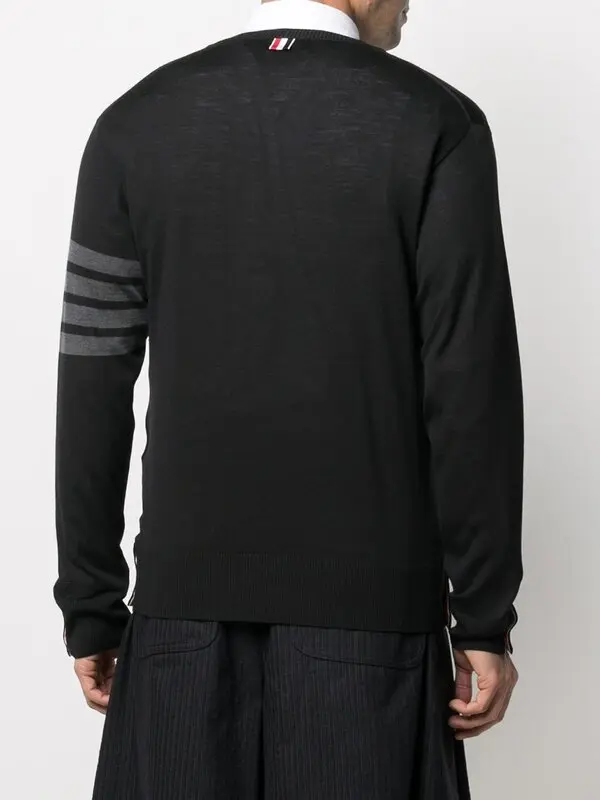 Thom Browne Merino Wool 4-bar Crewneck Pullover
