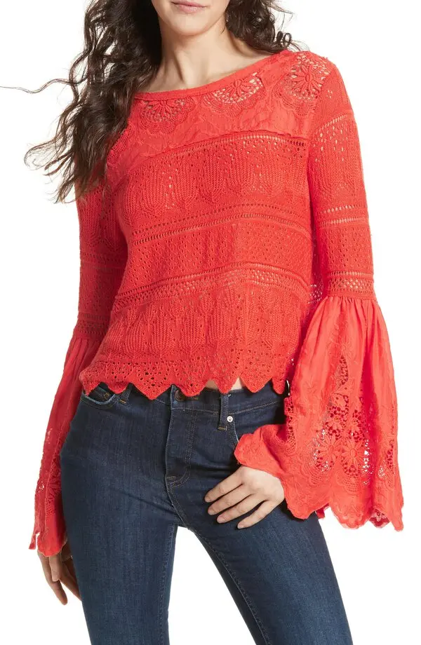 Free People Once Upon A Time Lace Top
