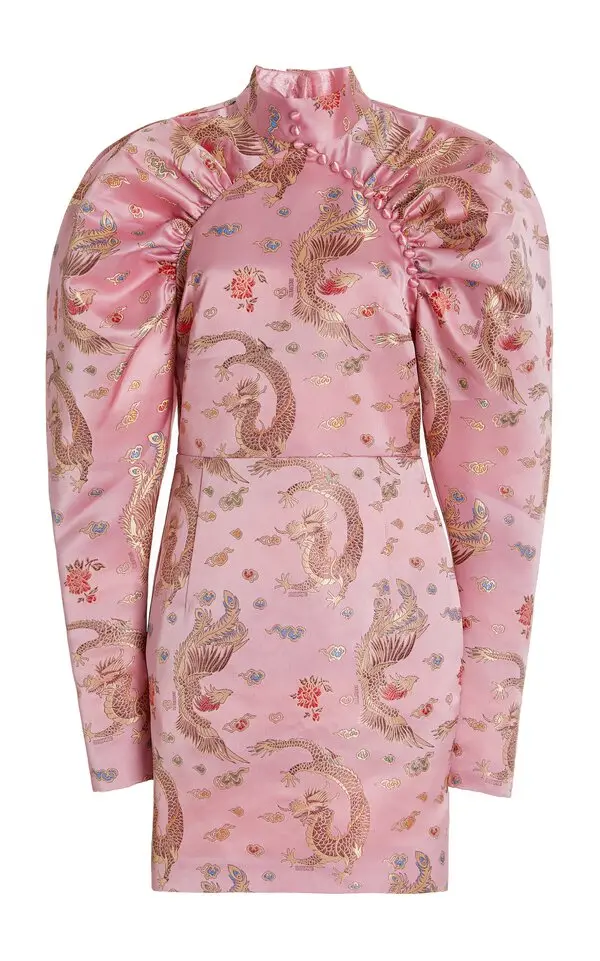 Remain Birger Christensen Kim Printed Satin Mini Dress In Pink - 40% Off |  Editorialist