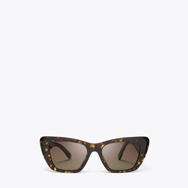 Tory Burch Kira Cat-eye Sunglasses - Dark Tortoise/brown Polar