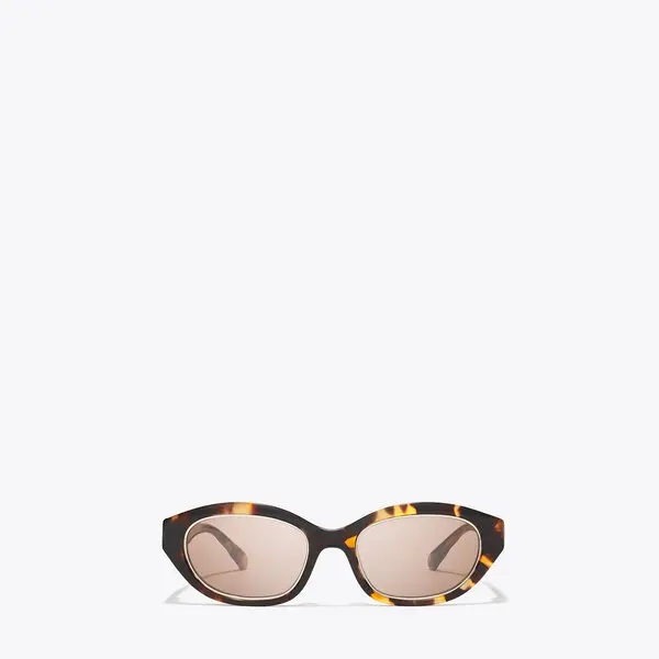 Tory Burch Kira Cat-eye Sunglasses - Tortoise/amber Brown