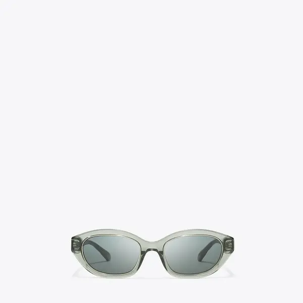 Tory Burch Kira Cat-eye Sunglasses - Transparent Sage/dark Gray