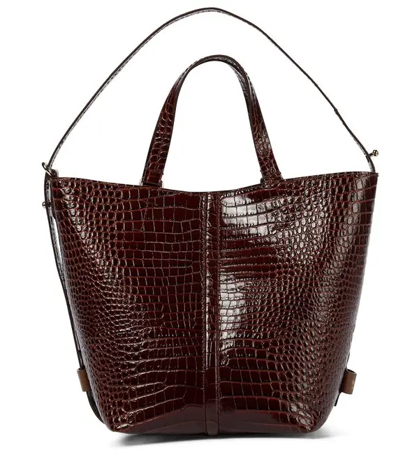 Max Mara Plages Medium Croc Effect Leather Tote