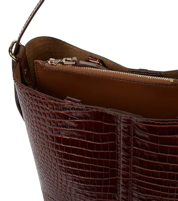 Max Mara Plages Medium Croc Effect Leather Tote