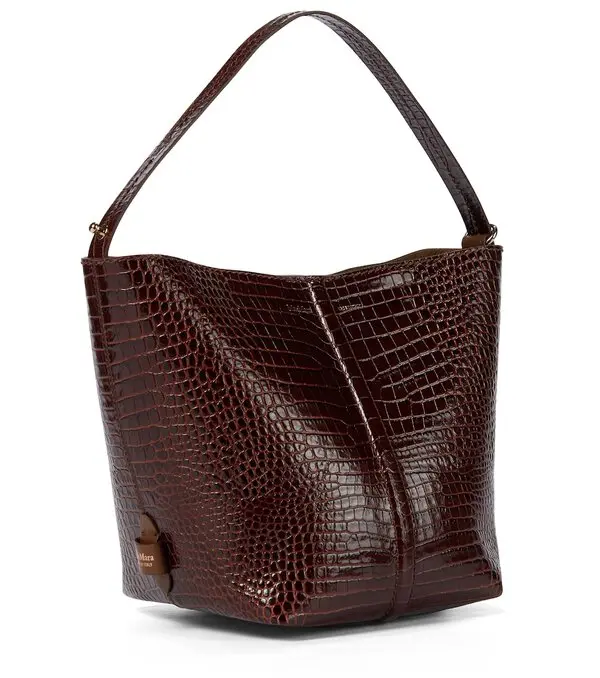 Max Mara Plages Medium Croc Effect Leather Tote