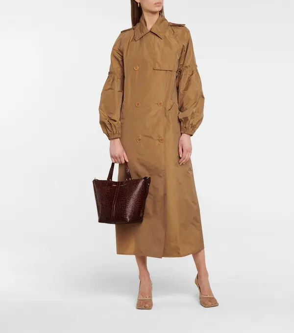 Max Mara Plages Medium Croc Effect Leather Tote