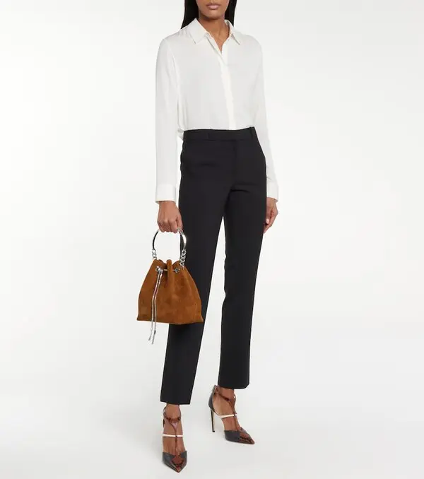 JIMMY CHOO Bon Bon Medium Suede Bucket Bag
