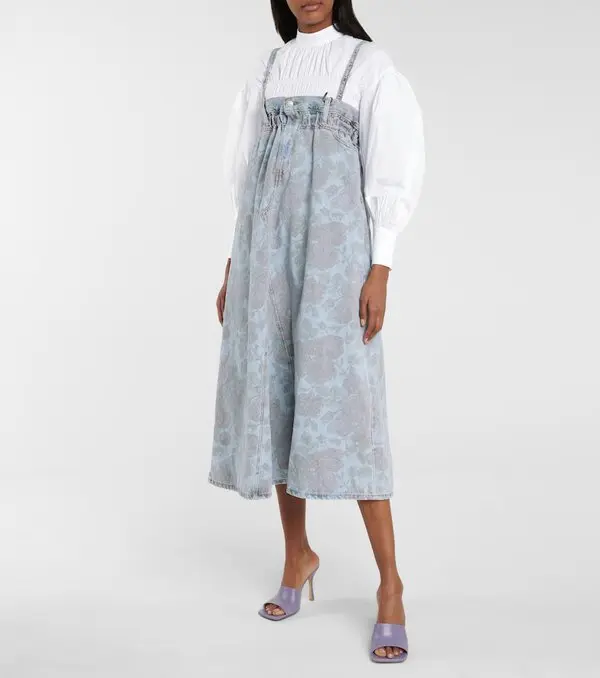 ganni levi's denim dress Ganni X Levi'S® Floral Denim Midi Dress In Blue - 40% Off