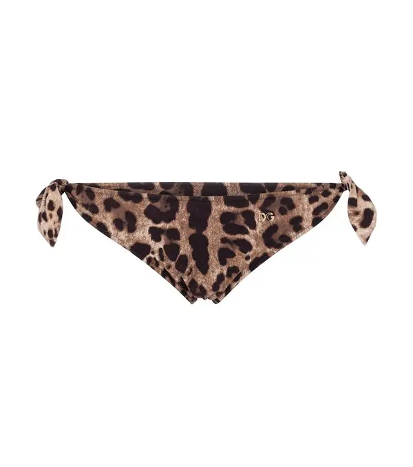 Dolce & Gabbana Leopard-print Bikini Bottom - Beige