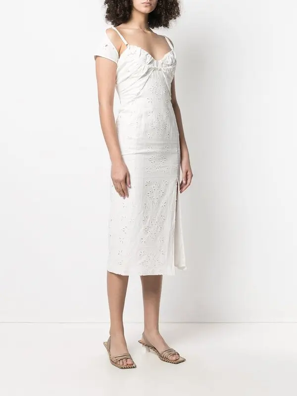 Jacquemus Broderie Anglaise Midi Sundress - White