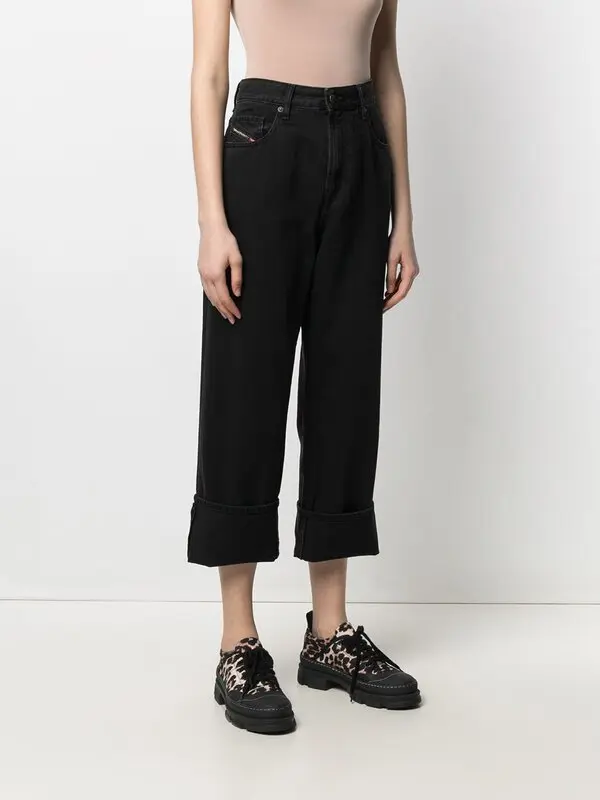 DIESEL® Cropped Wide-leg Jeans