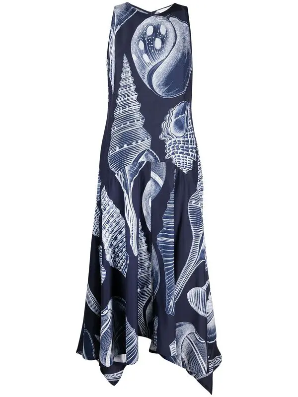 Stella McCartney Anabelle Shell-print Silk Maxi Dress