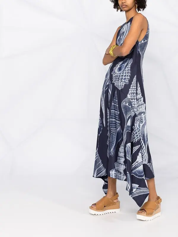 Stella McCartney Anabelle Shell-print Silk Maxi Dress