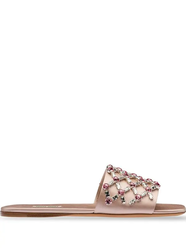 Miu Miu Flat Satin Sandals