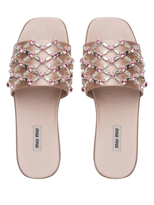 Miu Miu Flat Satin Sandals