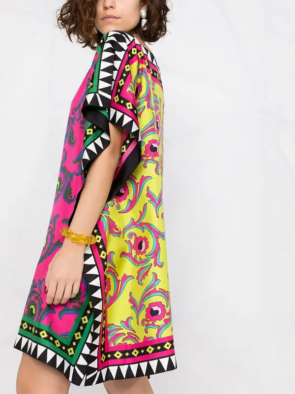 La DoubleJ Floral Print Silk Mini Dress