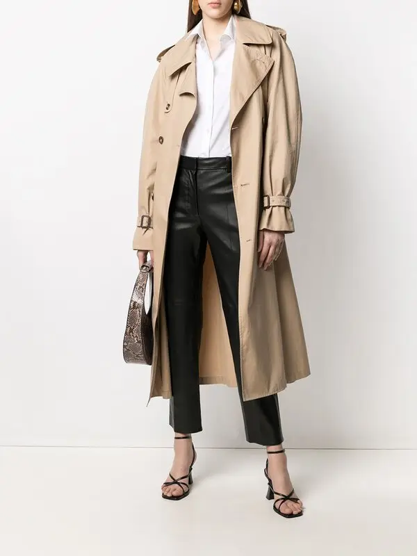 JOSEPH Mid-rise Leather Slim-fit Trousers