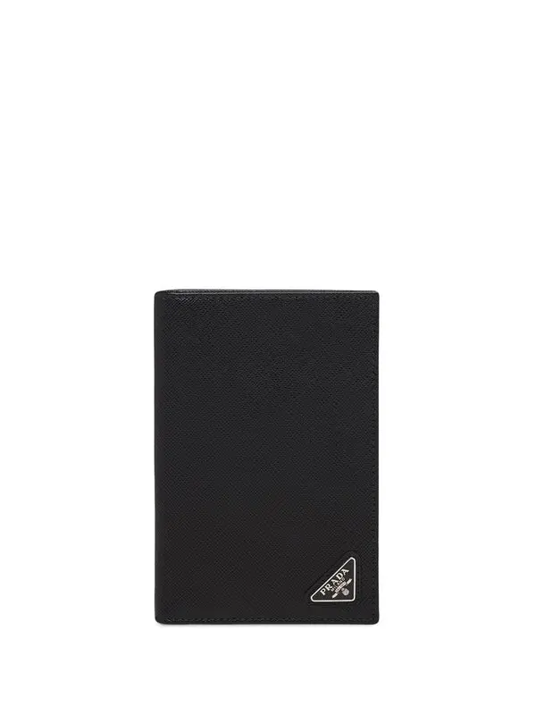 Prada Logo-appliqué Passport Holder - Black