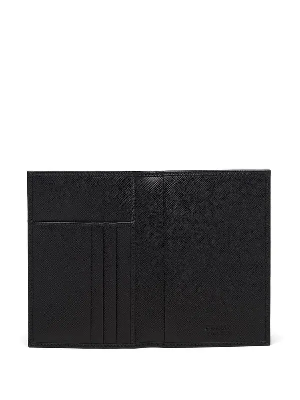 Prada Logo-appliqué Passport Holder - Black