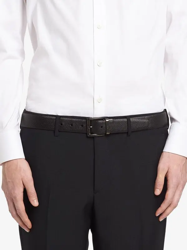 Prada Reversible Leather Belt - Black