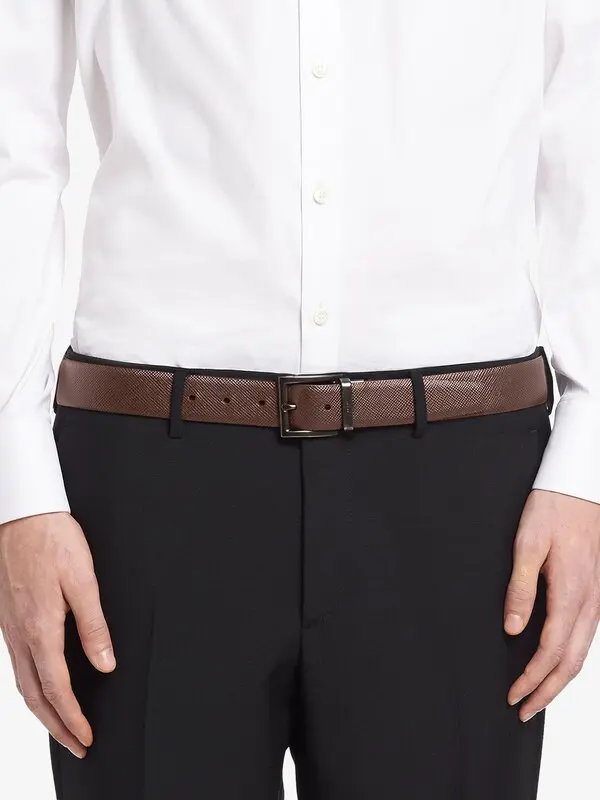 Prada Reversible Leather Belt - Black
