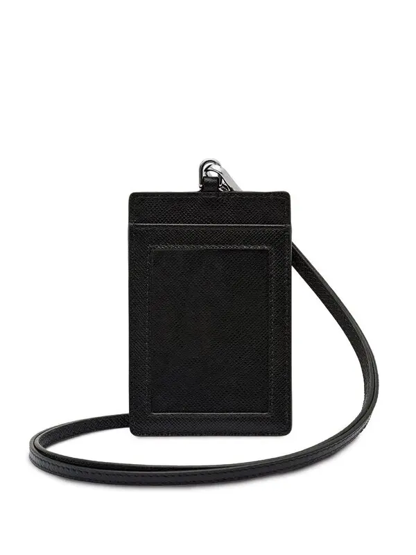 Prada Saffiano Leather Badge Holder - Black
